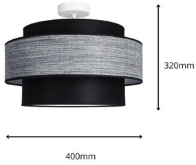 Přisazený lustr GRACE 1xE27/60W/230V pr. 40 cm černá/šedá