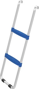 SPORTNOW 2stupňový schůdek na trampolínu — široké protiskluzové nášlapy, univerzální hák, pozinkovaná ocelová U-základna, nosnost 150 kg, modrý | Aoso