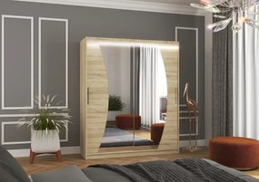 Posuvná skříň se zrcadlem a LED osvětlením DOLORES 180