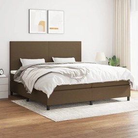 Box spring postel s matrací tmavě hnědá 120x190 cm textil