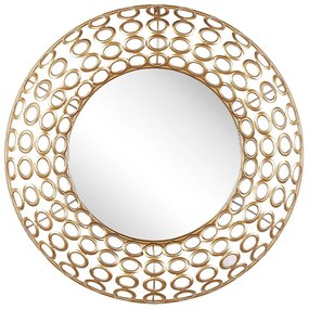 Nástěnné zrcadlo ⌀ 80 cm zlaté BOURDON  Beliani