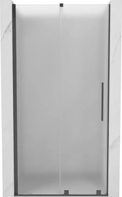 Mexen Velar, posuvné sprchové dveře do otvoru 110 cm, 8mm sklo námraza, grafit broušený, 871-110-000-31-66