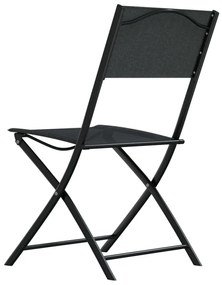 Skládací venkovní židle 4 ks černé ocel a textilen,  318767