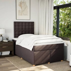 Box spring postel s matrací tmavě hnědá 120x200 cm textil 3291264