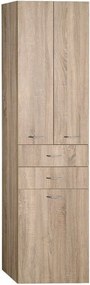 Aqualine Keramia Fresh - Vysoká skříňka ZOJA s košem, 50x184x29 cm, dub platin 51295