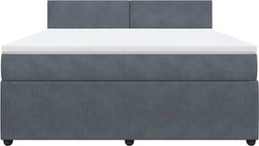 Box spring postel s matrací tmavě šedá 180x200 cm samet 3290101