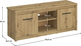 TV stolek 2D/125, dub artisan, AIRON