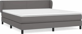 Box spring postel s matrací šedá 180x200 cm umělá kůže 3127209