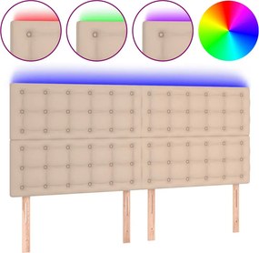 Čelo postele s LED cappuccino 160x5x118/128 cm umělá kůže 3122525