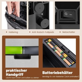 Costway 72 L-odpadkový koš z nerezové oceli s odpadkovým košem 42 x