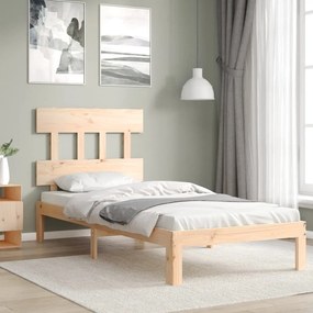 vidaXL Rám postele s čelem 90 x 200 cm masivní dřevo [3193581] Barva: Přírodní
