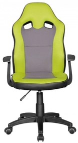 Bruxxi Dětská kancelářská židle Speedy, syntetická kůže, zelená