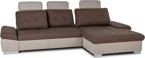 Moderní rohová sedací souprava DIOR s rozkladem, hnědá (orion 3040 06/02), levá