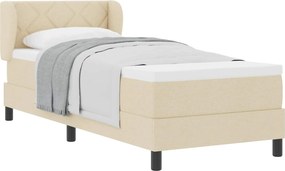 Postel s boxspringem s čelo Krémová 80 x 200 cm textil 3340057