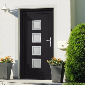 vidaXL Vchodové dveře antracitové 108 x 200 cm PVC [3187847] Barva: antracitová zvenku / bílá uvnitř