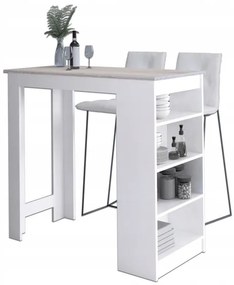 Barový stůl 115cm bílý/dub sonoma