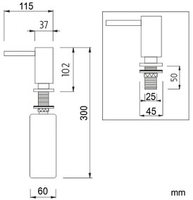 Nimco Vestavěný dávkovač, masivní pumpa 37 mm UN 7031V-26