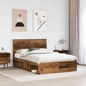 Rám postele Staré dřevo 135 x 190 cm Masivní borové dřevo 3411026