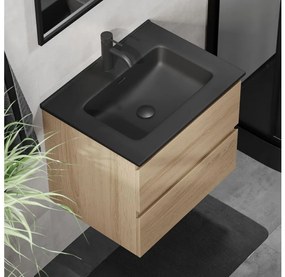 BATH DELUXE Koupelnová skříňka s umyvadlem CONOR 61 cm dub/černá BT0096+BT0126
