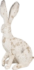 Dekorace béžový antik zajíc s patinou - 15*10*26 cm