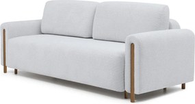 Šedá rozkládací/s úložným prostorem pohovka z textilie bouclé 244 cm Arcadova – ELTAP