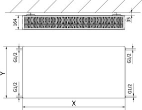 Mexen CF33, plochý panelový radiátor 900 x 700 mm, boční připojení, 2101 W, bílá, W433F-090-070-00