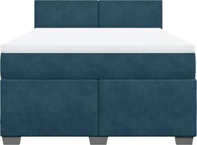 Box spring postel s matrací modrá 140 x 200 cm samet 3288628