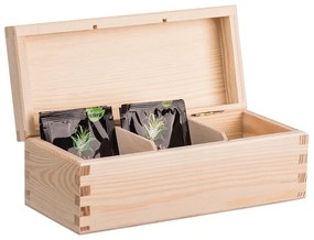 Dřevobox Dřevěná krabička na čaj (3 přihrádky)