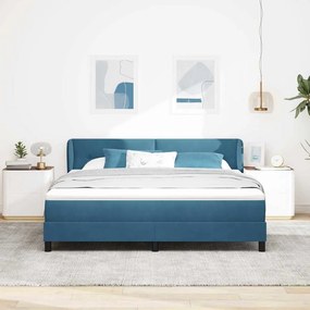 Postel s boxspringem s čelo Tmavě moddrá 180 x 200 cm samet 3340404