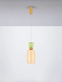 Designový lustr Pluma žlutá