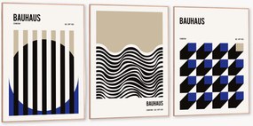 Sada zarámovaných digitálních tisků Bauhaus, 3 díly
