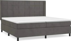 Box spring postel s matrací tmavě šedá 200x200 cm samet 3132700