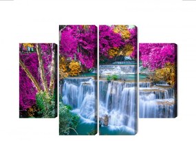 Vícedílný obraz Vodopád V Podzimní Sezóně Nedostatek Nedostatek Plátno Canvas 120x90