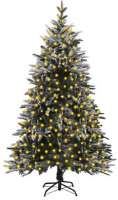 Umělý vánoční stromek s LED diodami a sněhem 210 cm PVC a PE,  3077786 HangarStore.cz