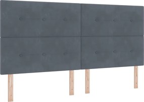 Postel s boxspringem s čelo Tmavě šedá 200 x 200 cm samet 3344535