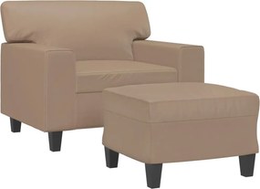 Křeslo s podnožkou cappuccino 60 cm umělá kůže 3201163