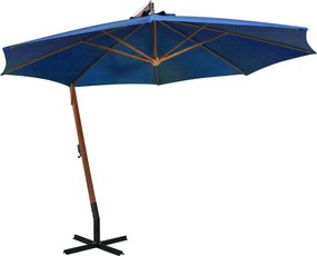 vidaXL Závěsný slunečník s dřevěnou tyčí, 350 cm, [313768] Barva: azure blue