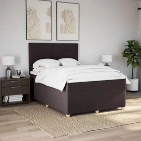 Box spring postel s matrací tmavě hnědá 140x200 cm textil 3293606