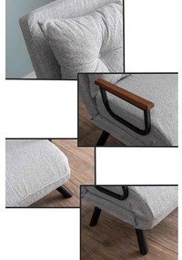 Designové rozkládací křeslo Hilarius II šedé