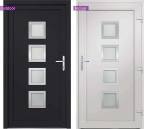 vidaXL Vchodové dveře bílé 88 x 200 cm PVC [3187855] Barva: bílá zvenku / bílá uvnitř