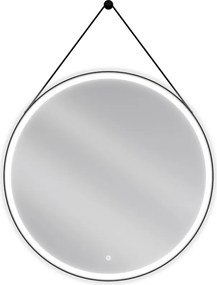 Mexen Reni, LED koupelnové zrcadlo s podsvícením 90x90 cm, 6000K, černý rám, ochrana proti zamlžování, 9812-090-090-611-70