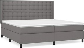 Box spring postel s matrací tmavě šedá 200x200 cm textil 3131778