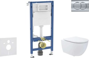 SANITINO - Set předstěnové instalace, klozetu Oudee a sedátka softclose, tlačítko Delta01, lesklý chrom SANI11CA1178