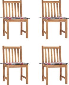 vidaXL Zahradní židle 4 ks s poduškami masivní teak [3073090] Barva: Šedá