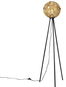 Stojací lampa Art Deco stativ zlatá - Maro