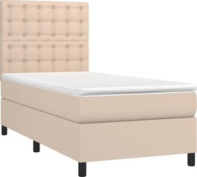 Box spring postel s matrací cappuccino 80 x 200 cm umělá kůže 3142814
