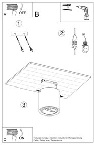 Stropní svítidlo Cullo, 1x betonové stínítko