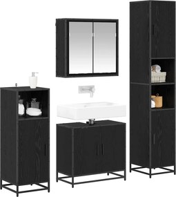 Sada koupelnového nábytku 4 ks Černý dub 65 x 33 x 60 cm 3402514