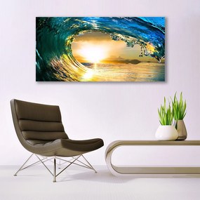 akrylový obraz Vlna Moře Západ Příroda 120x60 cm