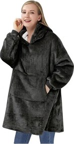 VERK Deka s rukávy a kapucí Huggle Hoodie - black
